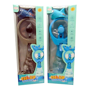 Shark Misting Spray Bottle Fan Kids Personal Cooling Mist Portable Handheld Humidifier Powered Fans with Mist for Boys or Girls, Set of 2