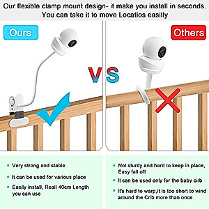 AOZTSUN Baby Monitor Mount Compatible with Babysense HD S2/ V43 Baby Monitor and Other Baby Monitor with 1/4 Threaded Hole 15.7 inches Flexible Clip Clamp Mount Long Gooseneck Arm