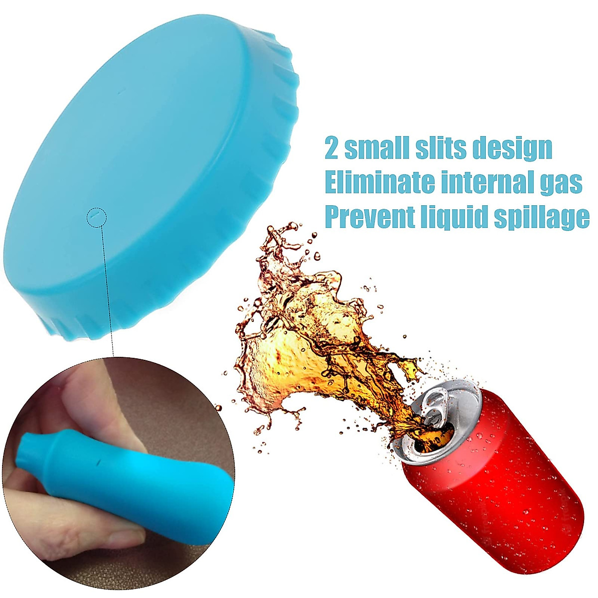 Bigomila 6 Pack Silicone Soda Lid Beverage Can Cover Beer Bottle Caps Juice Can Topper Reusable Food Grade Coke Can Saver 6 Color Silicone Can Can Stopper Fit 2.13”Standard Can