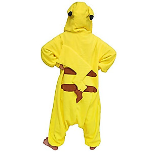 SAZAC Kigurumi - Pokemon - Pikachu - Onesie Jumpsuit Halloween Costume - Kids Size (7-9 Year Old) Yellow