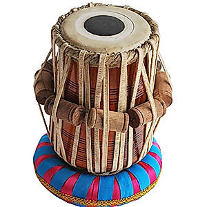 SHREYAS Student Tabla Drum Set, Basic Tabla Set, Steel Bayan, Dayan & Book, Hammer, Cushions & Cover - Perfect Tablas for Students and Beginners on Budget (PDI-IB) Tabla Drums, Indian Hand Drums