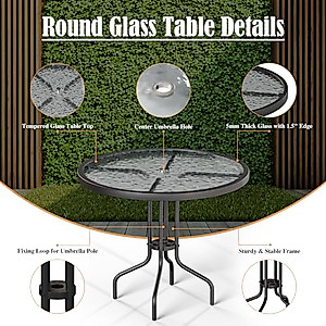 Amopatio Patio Dining Set for 4, Outdoor Table and Chairs Set