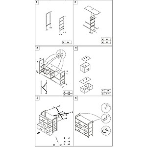 AZL1 Life Concept Storage Dresser Furniture Unit - Large Standing Organizer Chest for Bedroom, Office, Living Room, and Closet - 7 Drawers Removable Fabric Bins - Dark Grey