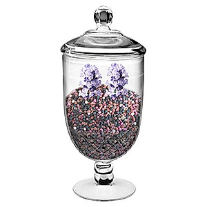 Bekmore Large Apothecary Jar with Airtight Lid in Premium Acrylic, Decorative Weddings Candy Buffet, Break-Resistant and BPA-Free, 55 Ounce