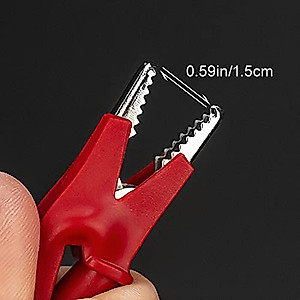 KAIWEETS Alligator Clips Electrical Test Leads Set, 15A Jumper Wires Heavy Duty with Protective Copper Clips, Premium PVC Silicone Cables for Electrical Testing, Experiment, 2 Colors 39.6 inches