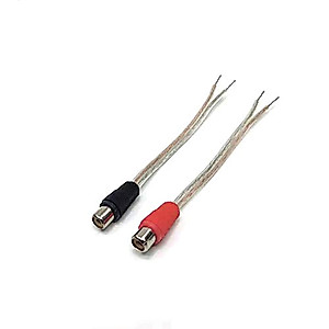 GaoZo Speaker Wire To RCA Female Adapter, RCA Plug Cable，RCA Plug Adapter (Black/Red)