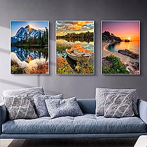 AOSGEDY 6 Pack Paint by Numbers for Adults Kids Beginner, Adult DIY Landscape Oil Painting for Home Wall Decor 12X16 Inch