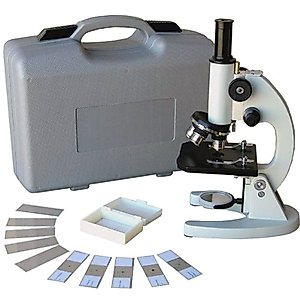 AmScope M60A-PS25 Monocular Student Compound Microscope 40X - 640X + 25 Prepared Slides