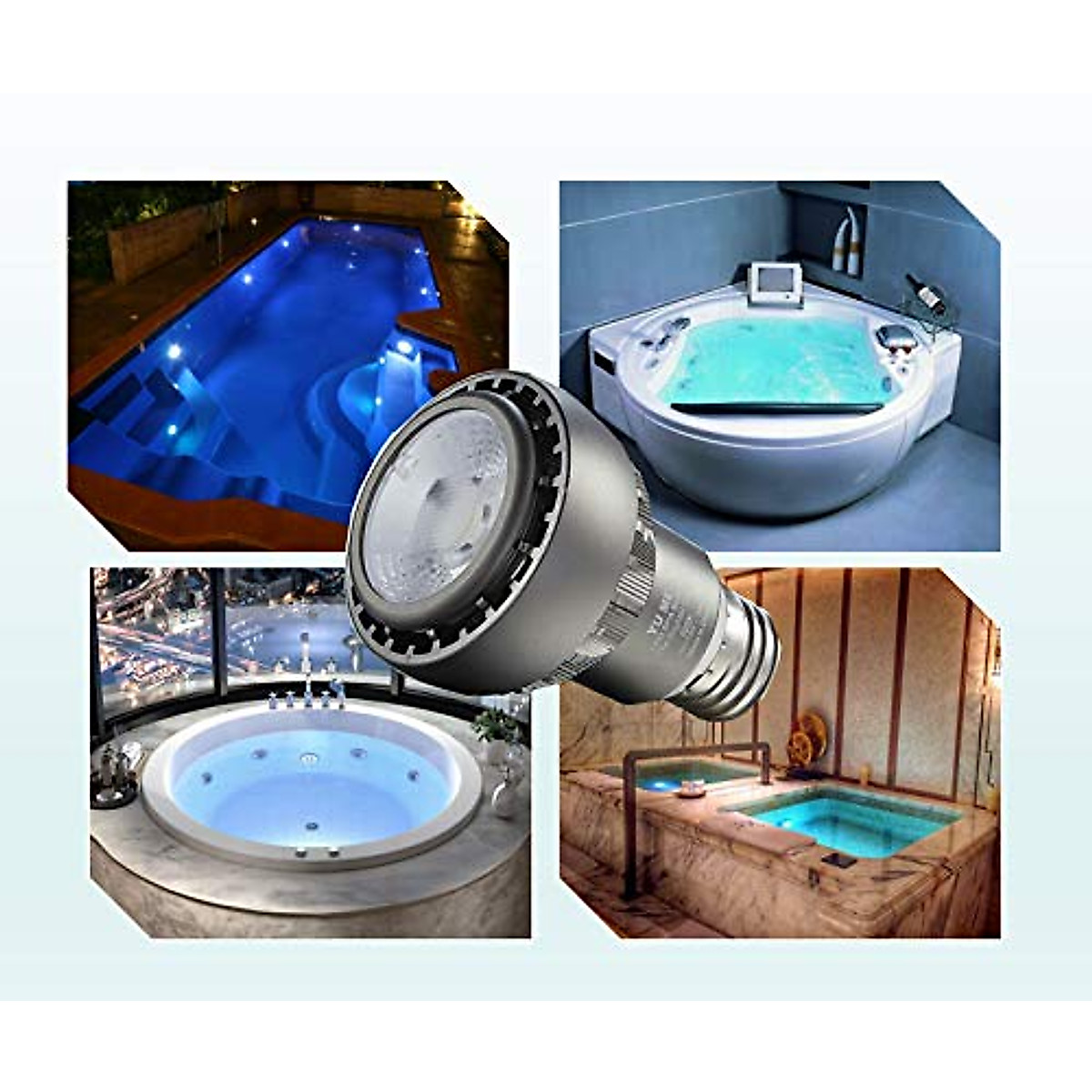 YU MEIL LED Spa Light Bulb 15W 1500LM Daylight White 6000K led Pool Light Bulb Replaces up to 100-300W Traditionnal Spa Light Bulb(120V /E26) Bulb*1