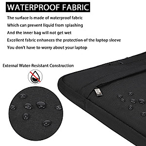 V Voova Laptop Bag 15.6 inch with Shoulder Strap & Handle, Waterproof Laptop Case Sleeve Compatible with 15-16”MacBook Air/Pro, HP Acer Asus Dell Lenovo, Slim Computer Bag for Men Women, Black