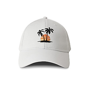 Hepandy Palm Tree Embroidered Baseball Cap for Women Men Girl, Summer Beaches Outdoor White Trucker Hats Adjustable Snapback Golf Dad Hats