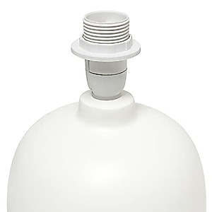 Simple Designs LT2078-DWW Petite Mid Century Table Lamp, Dark Wood and White