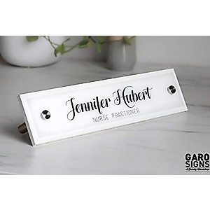 Desk Name Plate Plaque Personalized with your Name and Title 10 x 2.5 in