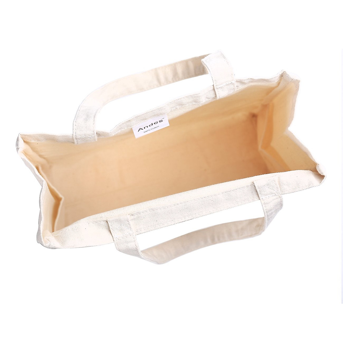 Andes Eco-Friendly Durable Flat-Bottom Canvas Tote with 2 Side Pockets - Handmade from 12 oz. 100% Cotton - Machine Washable - May The Force Be With You Always