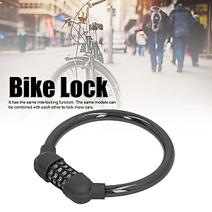 Gaeirt Bike Lock, Bike Cable Lock Lightweight and Portable with 4 Digit Passwords Technology for Cycling(Black)