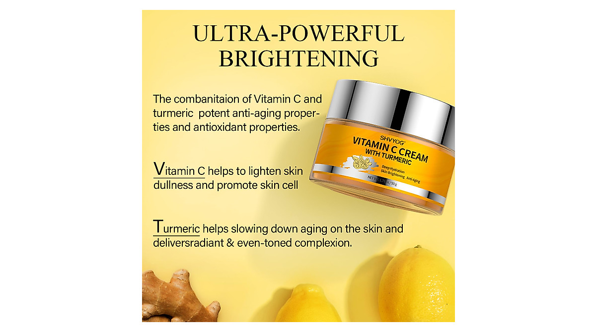 Vitamin C Face Moisturizer, Turmeric Vitamin C Face Cream, Anti-aging ...
