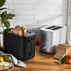 ZWILLING Enfinigy Cool Touch Toaster 2 Slice with Extra Wide 1.5" Slots for Bagels, 7 Toast Settings, Even Toasting, Reheat, Cancel, Defrost, Black