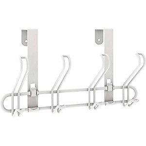 Franklin Brass OTDW04F-W-C 4-Hook Wire Over The Door Storage Rack, White