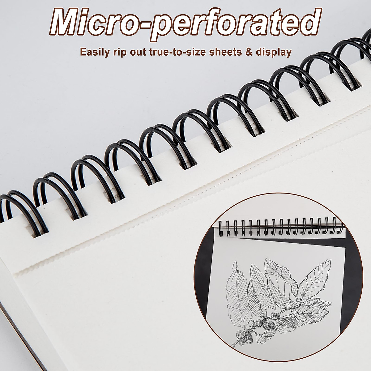 TKOOFN 9" x 12" Sketch Book Set Sketchpad, 100 Sheets Sketchbook for Drawing,73lb Spiral Bound Acid-Free Painting Paper for Adults Artists Beginners, 1 Pack