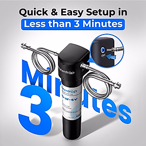 Waterdrop UA-5Y 5 Years Under Sink Water Filter System, Ultra Long Life, Reduces Lead, Chlorine, Bad Taste & Odor, Under Counter Water Filter Direct Connect to Kitchen Faucet