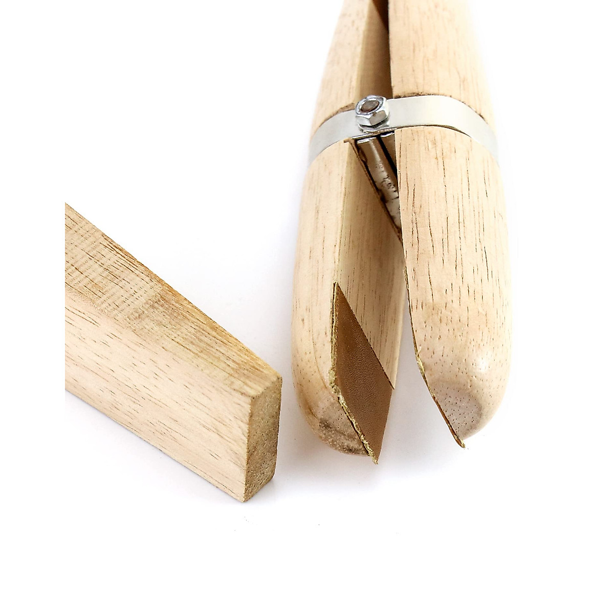 QWORK Wooden Ring Clamp, Hand Tool Wire Clamp for Jewelry Making Stone Setting Engraving Repair