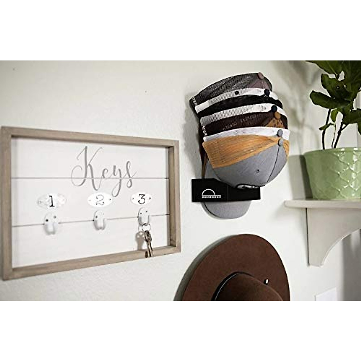 Dome Dock The ORIGINAL American, patented, Wall Mount Hat Rack 20 Ball Cap Storage. Compact Hat Organization System. Made and Shipped in USA. (Single, Black)