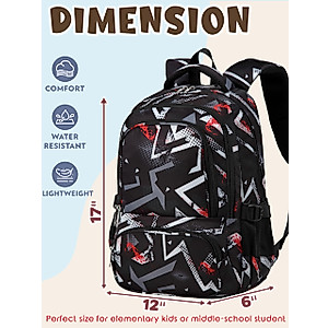 BLUEFAIRY Boys Backpacks for Teenage Kids Elementary School Bags Sturdy Middle School Bookbags Lightweight Waterproof Presents Gift Age 5-10