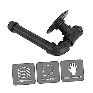 RORPOIR 1pc Wood Tools Wall Mounted Toilet Towel Bar Black Bathroom Wooden Toilet Roll Holder Towel Rod for Bathroom Multipurpose Hanging Rack Wall-Mounted Roll Paper Rack Clothes Hanger