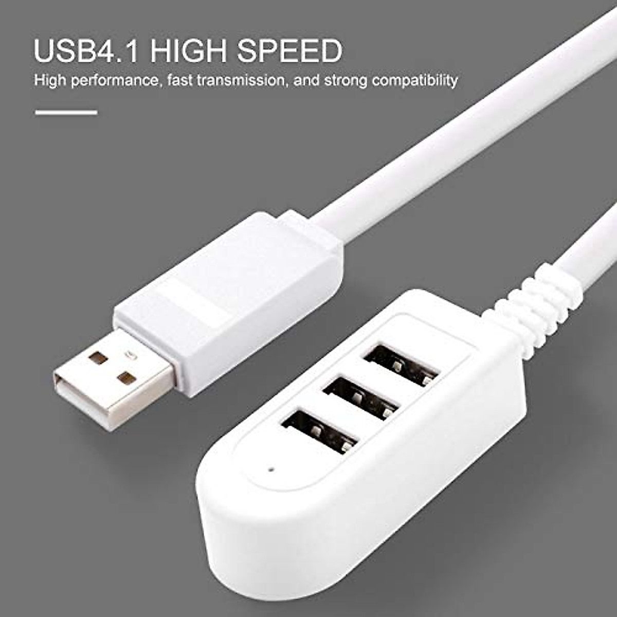 Lysee Data Cables - 3usb spliltter Multi-Function 3A Charger Converter Extension line Expansion Multi-Port HUB hub for Laptop - (Color: White, Cable Length: 30CM)
