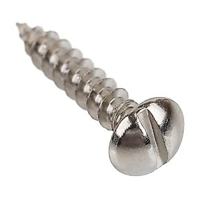 #8 x 3/4" Nickel Plated Round Head Slot Drive Wood Screws | Pack of 100 | Fastener Screws for Cabinets, Woodworking, Antique & Modern Furniture | SC-N834RC (100)