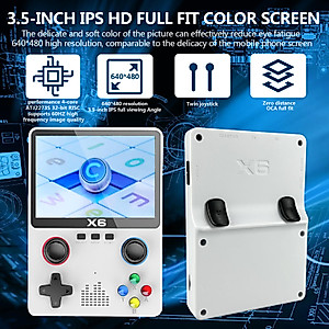 Handheld Retro Game Console with 32G TF Card ,Preloaded 10,000+ Games, Retro Gaming Console Supported 11 Emulators 3.5-inch IPS Screen (White)