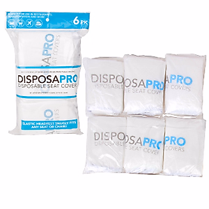 Disposable Airplane and Public Seat Covers (6 pack) - Individually Wrapped Travel Ready Protector Covers seats in Planes, Restaurants, Public Transportation, and More! - Fits Snugly Over ANY Seat