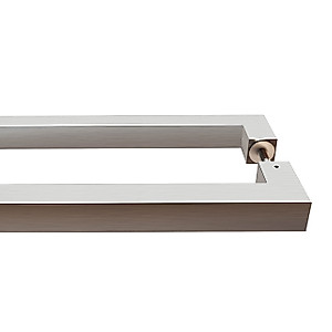 BARNSMITH 24 Inches Barn Door Push Pull Hande,Square Commercial Door Handle Pull Set, Grade-304 Stainless Steel Square Rectangular Shape Entrance Entry Front Handle for Office Store Garage