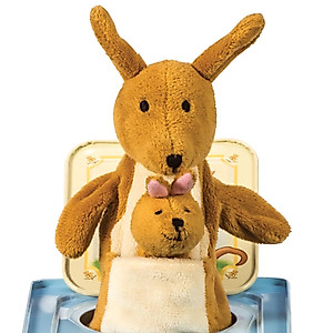 Schylling: Jack in Box - Kangaroo - Classic Pop-Up Music Toy, Momma & Baby Joey Finger Puppet, Plays Song Pop Goes The Weasel, Toddler & Kids 18mo+