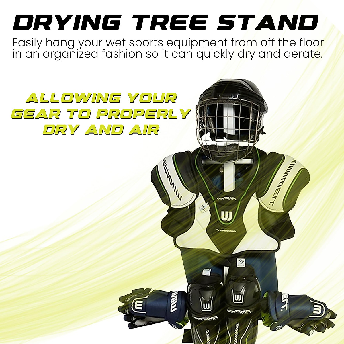 Winnwell Equipment Dry Rack - 55" Drying Tree Stand, Preserves & Aerates Sports Gear Quickly | Easy Assembly & Portable for Hockey, Football