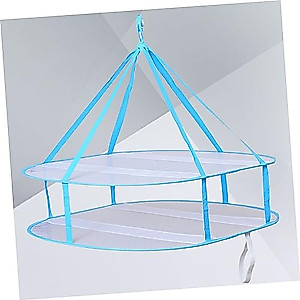 Alipis 3pcs 2 Hanging Flat Clothes Rack Collapsible Clothes Drying Rack mesh Laundry Drying Basket Collapsible Laundry Drying Rack Collapsible Drying Rack for Clothes Collapsible Hangers