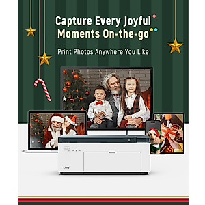 Liene 4x6'' Rechargeable Photo Printer Bundle (100 pcs +3 Ink Cartridges), Wireless Photo Printer for iPhone, Smartphone, Android, Computer, Dye Sublimation Printer, Photo Printer for Travel, Home Use