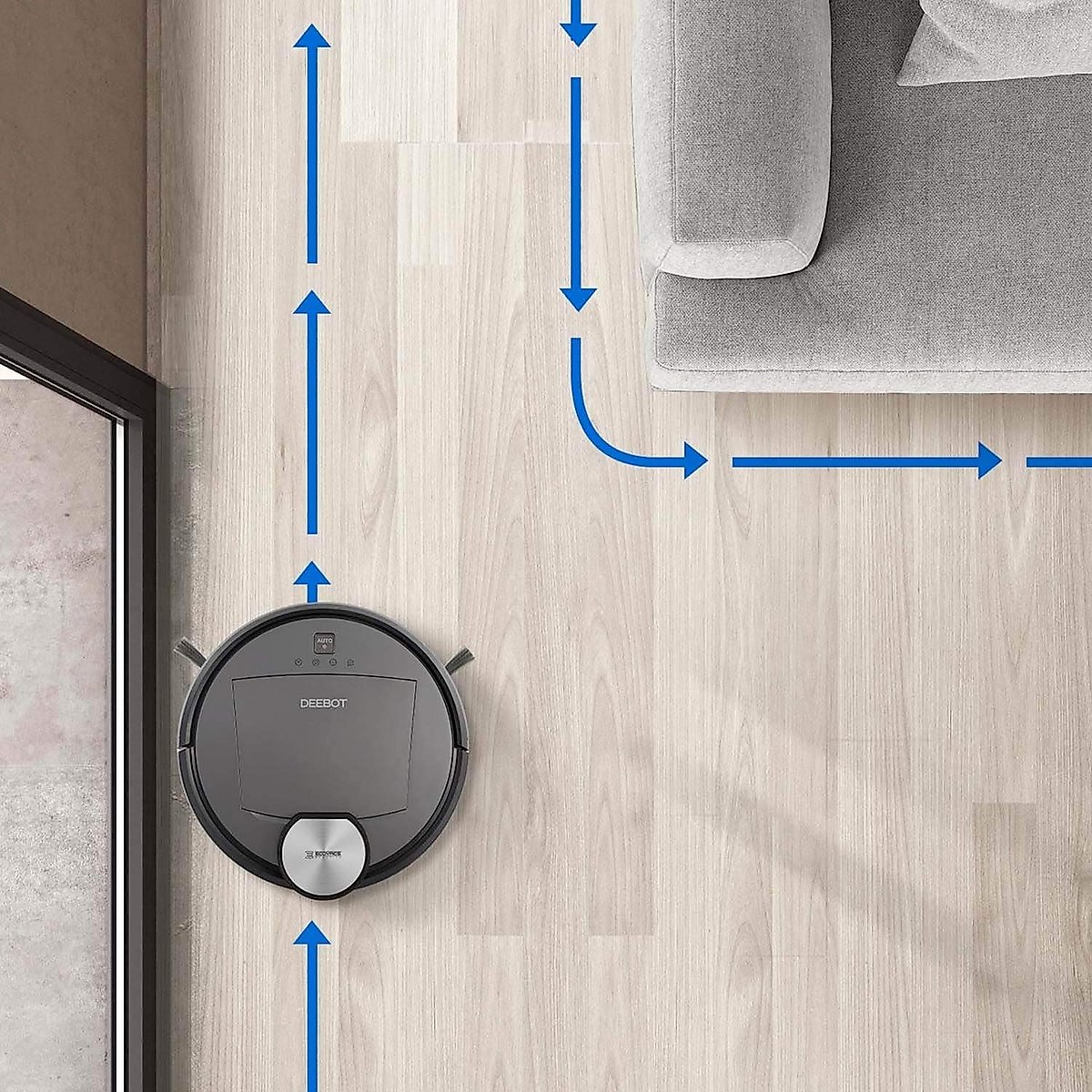 Ecovacs Deebot R95 Robotic Vacuum with the Latest Mapping Technology, Perfect for Bare Floors and Carpets, and Homes with Pets, Wifi Enabled, Compatible with Alexa