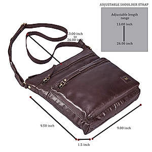 Wise Owl Accessories Real Leather Crossbody Bags and Purses for Women Bundled with RFID Blocking Long Bifold Card Case Wallet (Coffee set of 2)