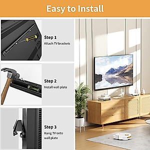 KAMIWI Stud Free TV Mount, No Stud TVs Wall Mount for 32-75 Inch TVs, Heavy Duty Drywall TV Bracket Max Vesa 600x400mm, Max Load Capacity 150 Lbs, Easy to Install