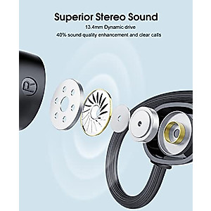 VOESUD 2022 Upgrade Wireless Earbuds, Bluetooth 5.3 Headphones with Mic,Wireless Headphones Running with IP7 Waterproof Ear Hooks,Touch Control for Sport/Work