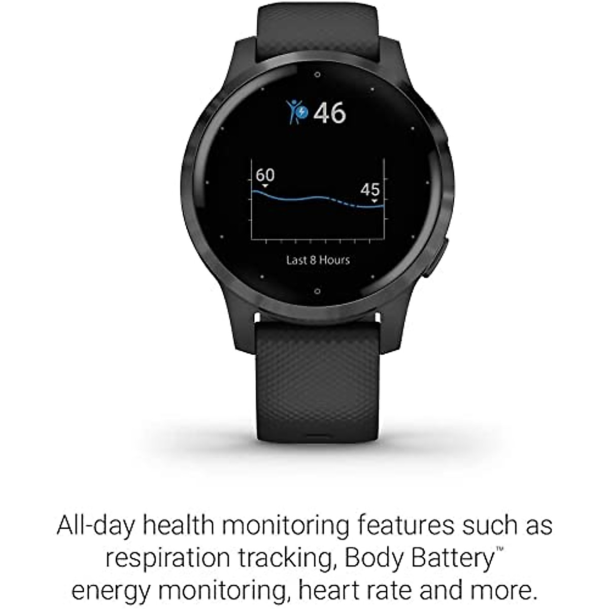 Garmin Vivoactive 4, GPS Smartwatch, Features Music, Body Energy Monitoring, Animated Workouts, Pulse Ox Sensors and More, Black & Bundled with Swanky Cables Cleaning Kit