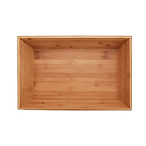 G.E.T. BAMTRY-02 Rectangular 4" Deep Bamboo Serving Tray, 18" x 12"