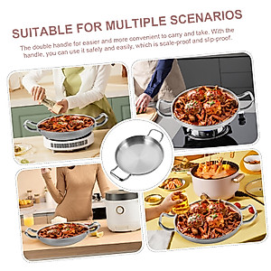 CAXUSD Stainless Steel Griddle Stainless Steel Pots Large Pot for Cooking Korean Pan Small Pots for Cooking Ramen Pot Steel Pans for Cooking Home Cooking Pan Hot Pot Commercial Individual