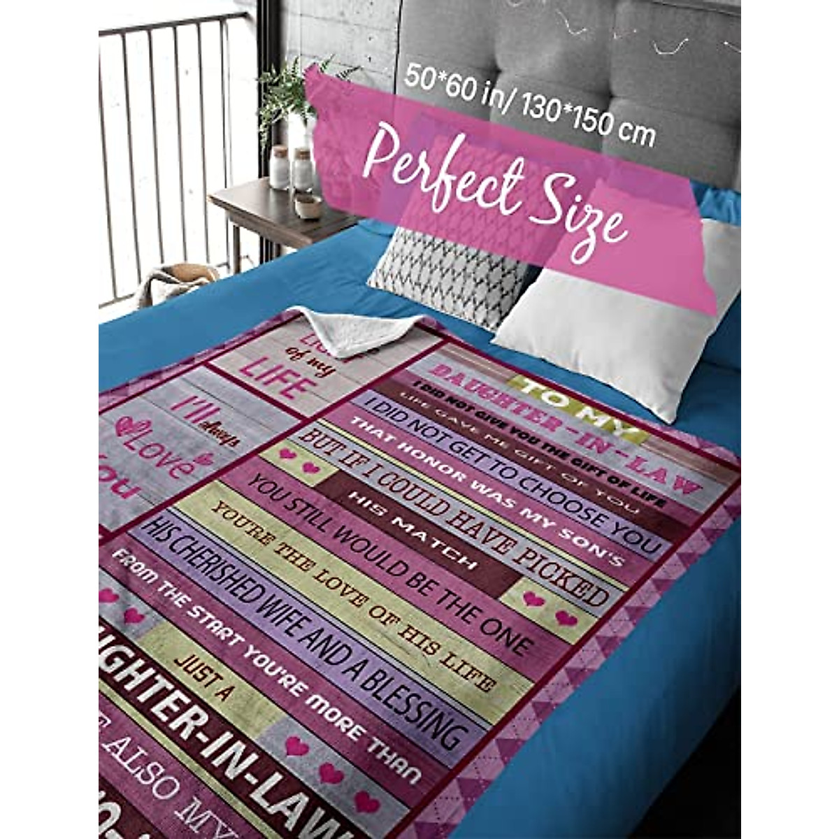 RFHBP Daughter in Law Gifts, Gifts for Daughter in Law, Daughter in Law Gifts from Mother in Law, Gift for Daughter in Law, Future Daughter in Law Gifts for Christmas Blanket 60"x50"