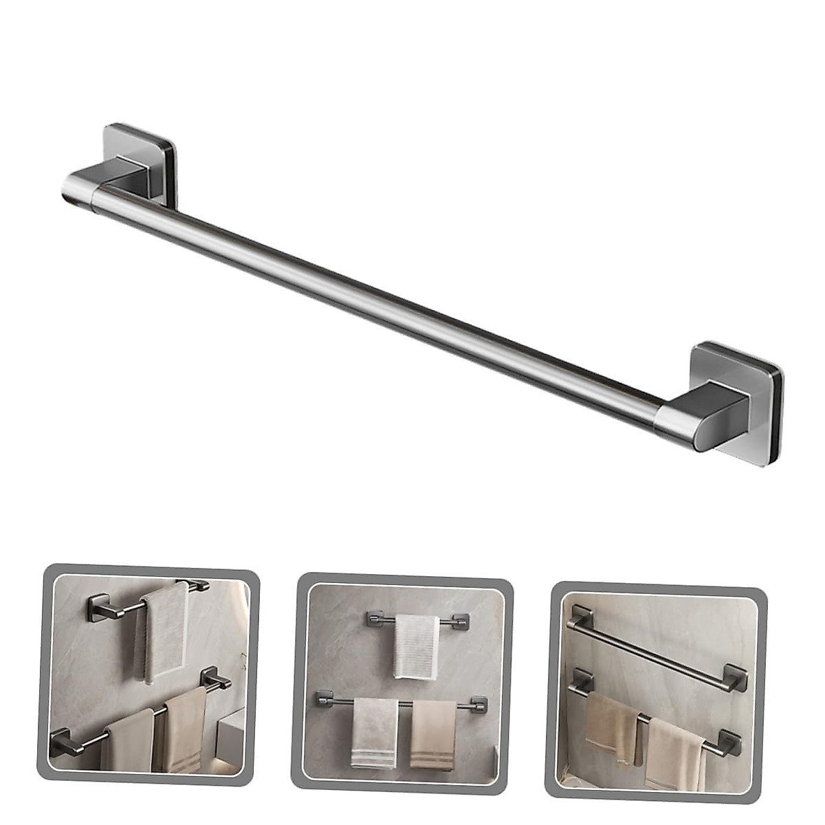 ABOOFAN Wall Nail- Single Pole Towel Hanger Gray 50cm Kitchen Cabinets Towel Rack Towel Bar Wall Mount Towel Organizer Bathroom Slipper Bathroom Racks Towel Holder Wall Heavy