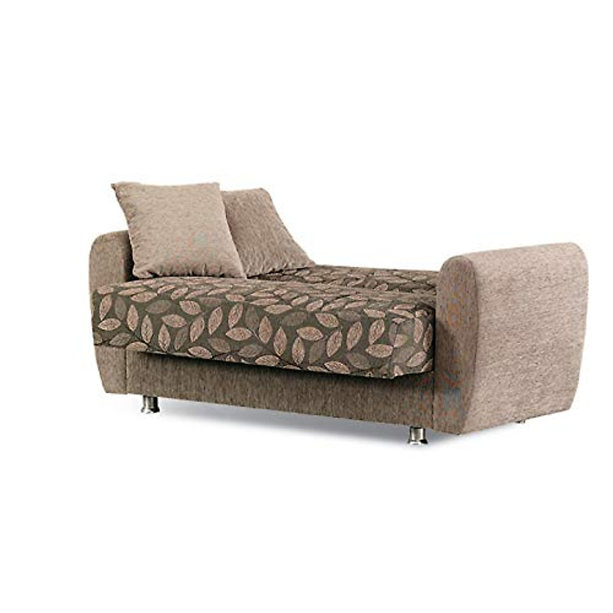 BEYAN Chestnut 2016 Collection Living Room Convertible Storage Loveseat with Storage Space, Includes 2 Pillows, Dark Brown