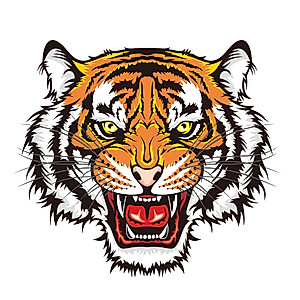 Dopetattoo 6 Sheets Temporary Tattoos Tiger Fake tattoos Neck Arm Chest for Women Men Adults