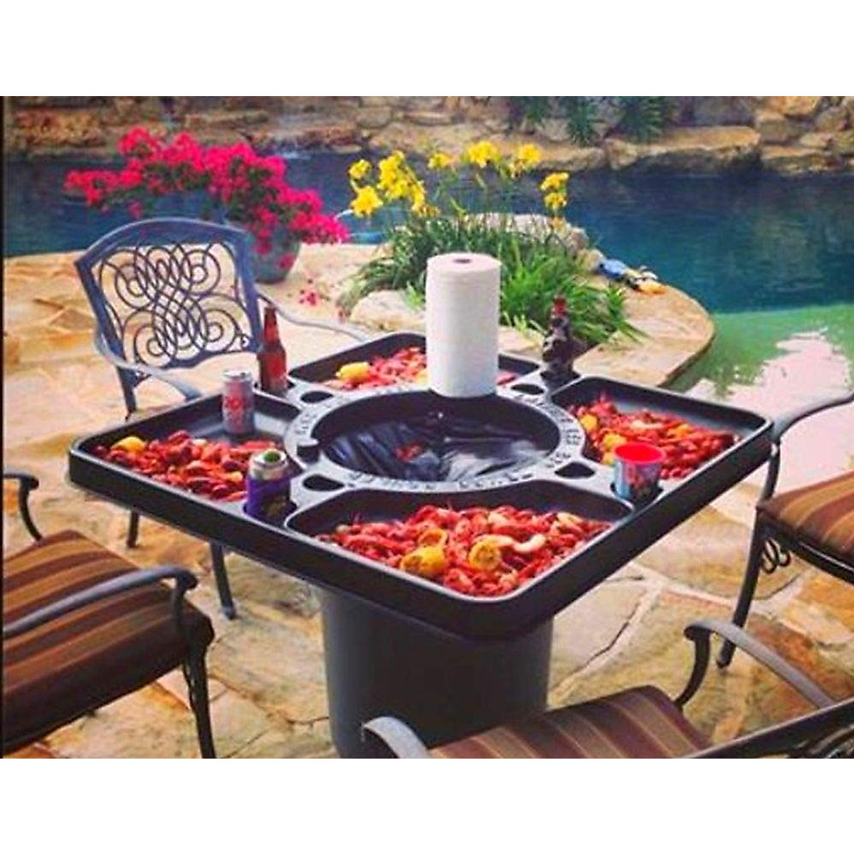 BayTec Crawfish Table - Plastic Barrel Table Top for BBQs or Seafood Boils