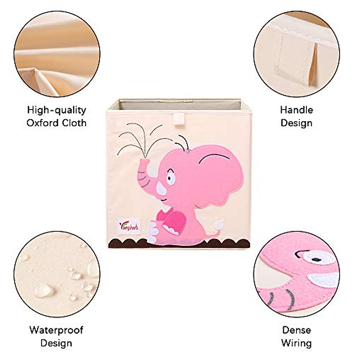 SITAKE 2 Pcs Foldable Animal Toy Storage Box/Bin/Cube, Collapsible Storage Organizer Chest Basket Container for Kids, Toddlers, Boys and Girls(13 x 13 x 13 Inch, Tiger & Koala)